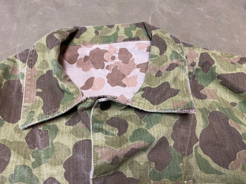WWII US USMC MARINE P42 HBT FROG SKIN CAMO HBT FIELD JACKET-SIZE LARGE ...