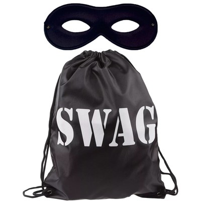 SWAG BAG EYE MASK DRAWSTRING BURGLAR SACK GANGSTA ROBBER THIEF FANCY ...