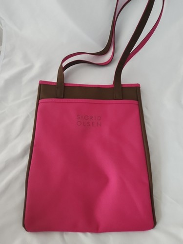 Sigrid Olsen Pink & Brown 2 Handle Tote Purse EUC | eBay