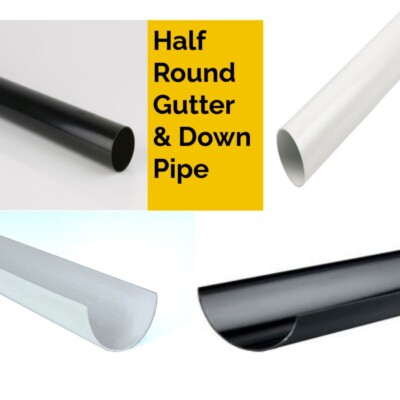Round Guttering Downpipe Gutter Pack Black White Brown Round 112mm ...