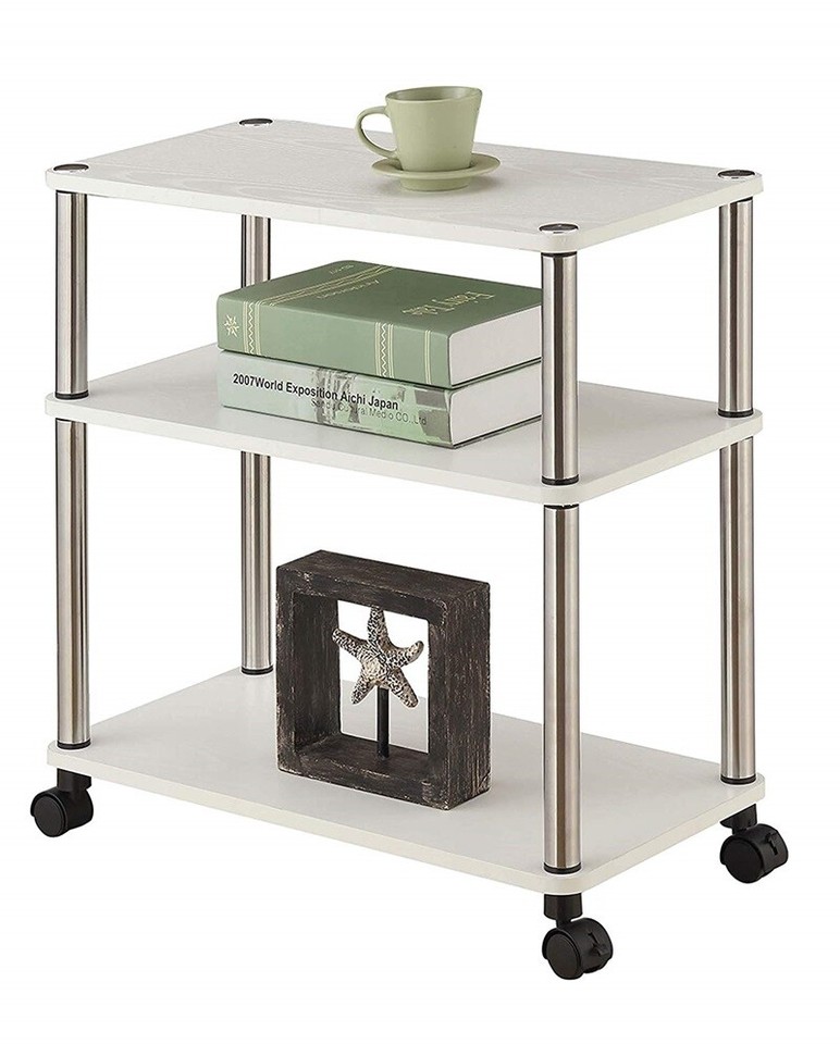 Small Mobile Laptop Printer Cart Rolling Computer Stand Desk Office ...