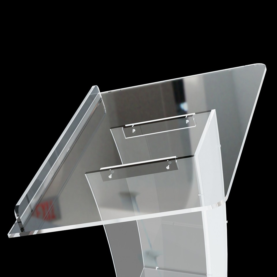 Acrylic Clear Podium Plexi-glass Pulpit School Conference Church Curve ...