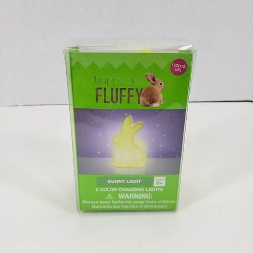 Happy Go Fluffy Yellow Bunny Night Light - 6 Color Changing Lights NIB ...