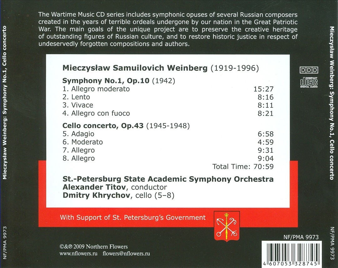 ALEXANDER TITOV WARTIME MUSIC VOL. 5: MIECZYSLAW WEINBERG NEW CD ...