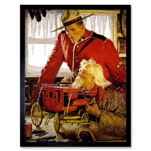 Painting Illustration Mountie Model Canada Carriage Friberg Framed ...