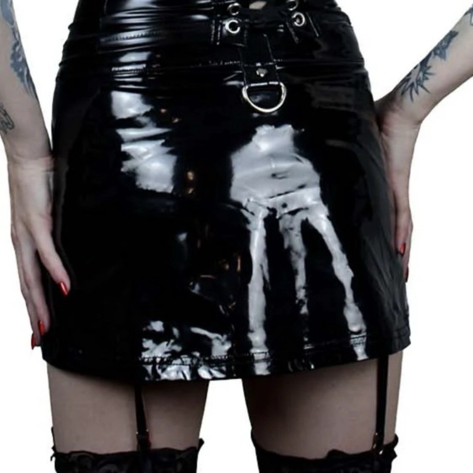 Lip Service Vinyl Von Zipper Mini Skirt In Black PVC | eBay