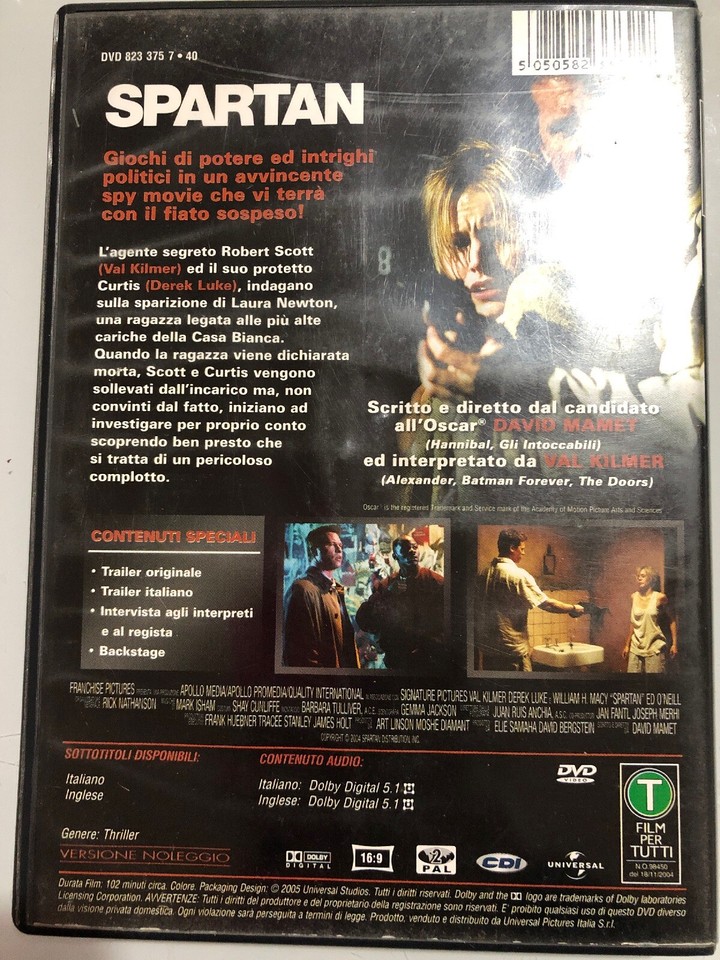 Dvd Spartan Val Kilmer Rental Version | eBay