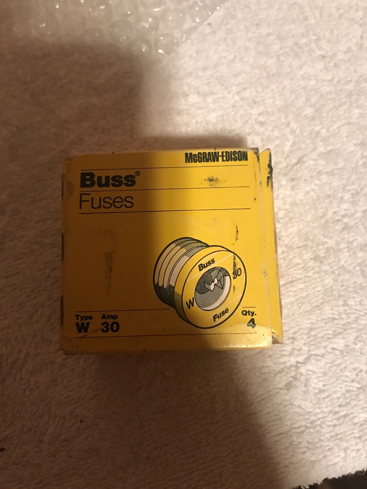 BUSS Type W 30 amp FUSE Fast Acting Edison Base screw in BUSSMAN Qty 4 ...