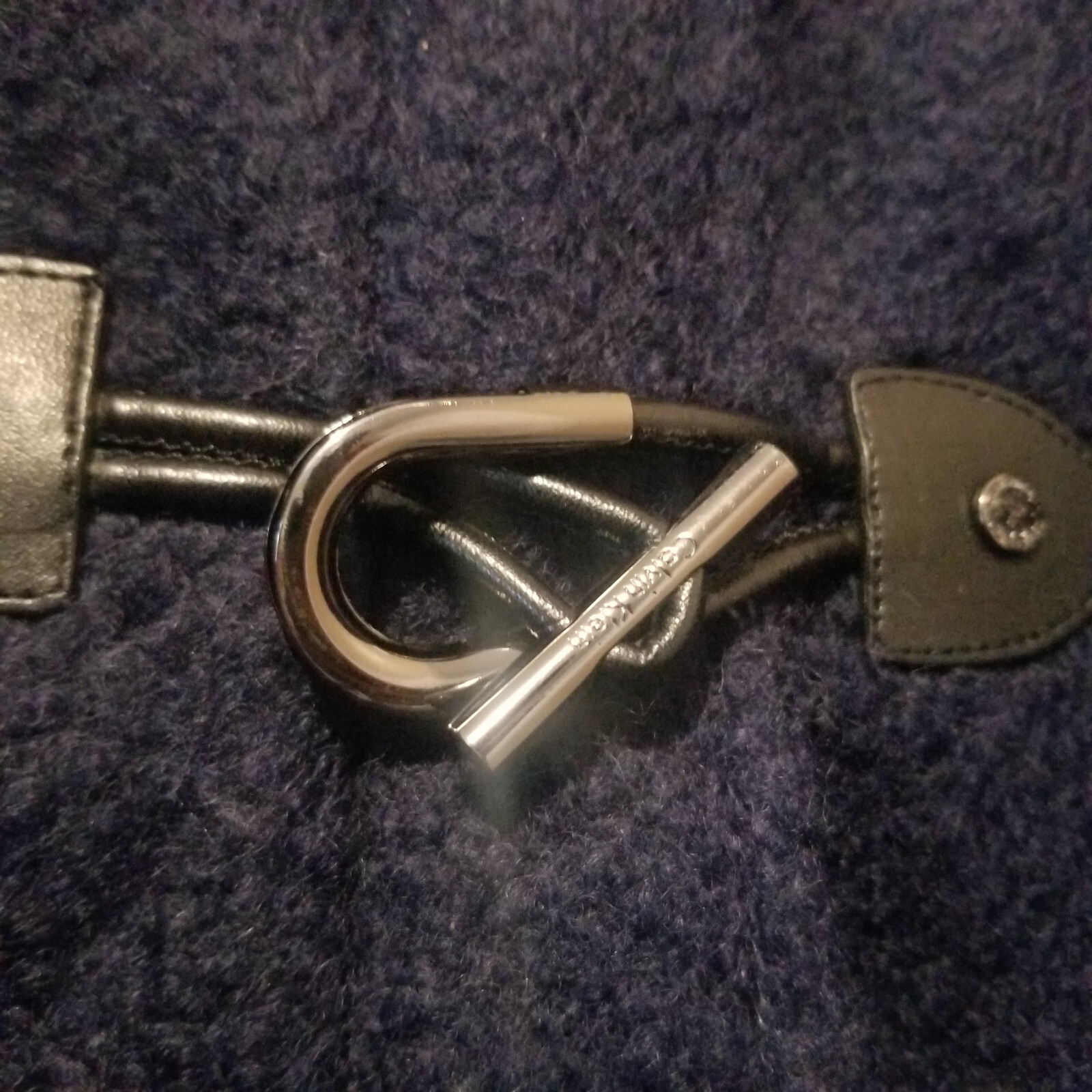 Calvin Klein Blue Wool Duffle Coat Toggle Closure Rem… - Gem