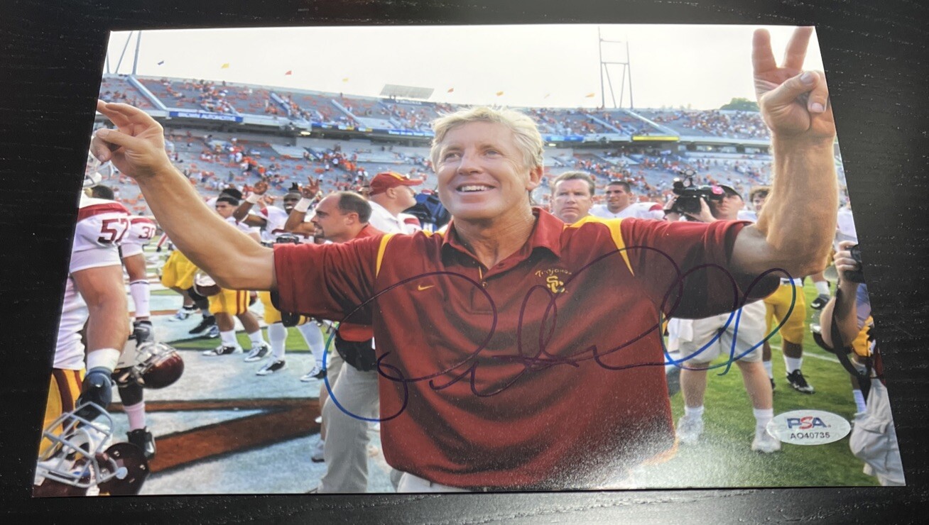 Pete Carroll Auto Autograph Signed 8x10 Photo PSA COA Rare