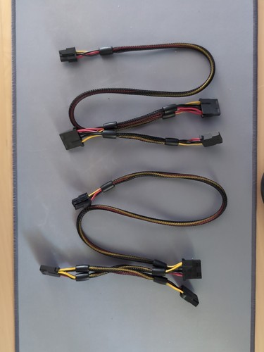 1x 6 Pin PCIE to 3x 4 Pin Molex Power Adapter Cables (Set of 2) | eBay