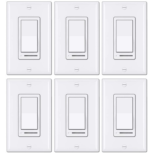 BESTTEN 6 Pack Dimmer Light Switch, LED Dimmer Switch, Single-Pole or 3 ...