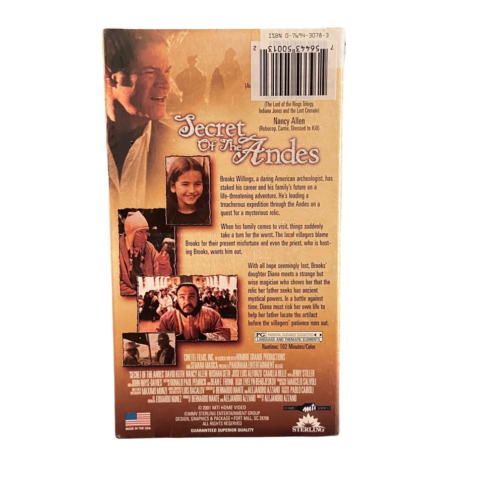 New Sealed Secret Of The Andes VHS Tape Movie David Keith Nancy Allen ...
