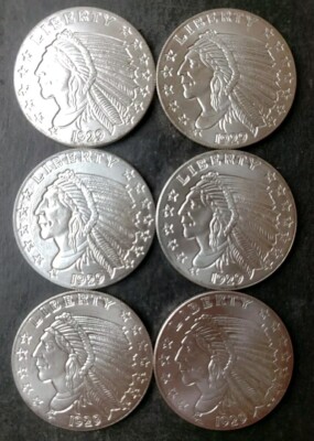 Lot of Six Golden State Mint 1/2oz Silver Incuse Indian Rounds | eBay