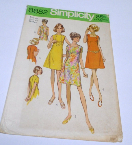 1970s Simplicity 8882 Miss full dress. SZ 40 B44 Complete | eBay