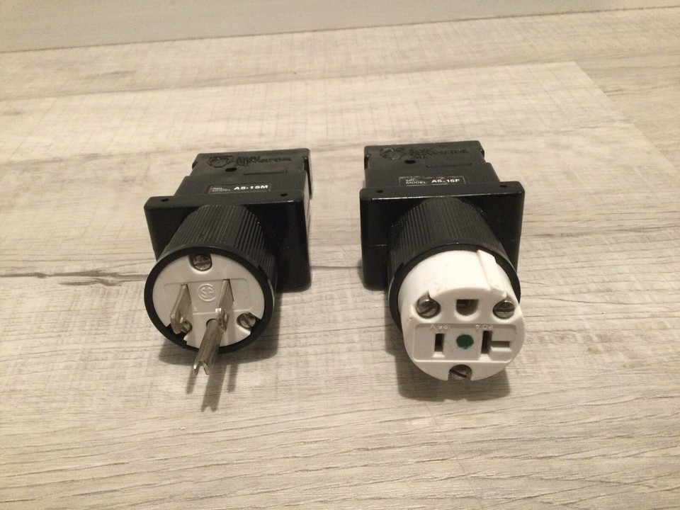 Stage Connectors Inc. A5-15M , A5-15F (Edison/Male Bates Plug Adaptors ...