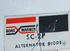 BORG WARNER EARLY DELCO-TRON POSITIVE DIODE #SC-2P FITS; 1962-1980 ...