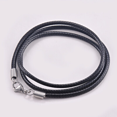 Braided Leather Rope Necklace Cord Waxed Rope Necklace Chain DIY ...