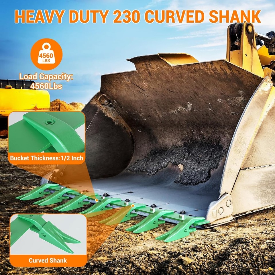 Heavy-Duty Bucket Tooth Bar 4560LBS Load for Sub-Compact Tractors,Fits ...