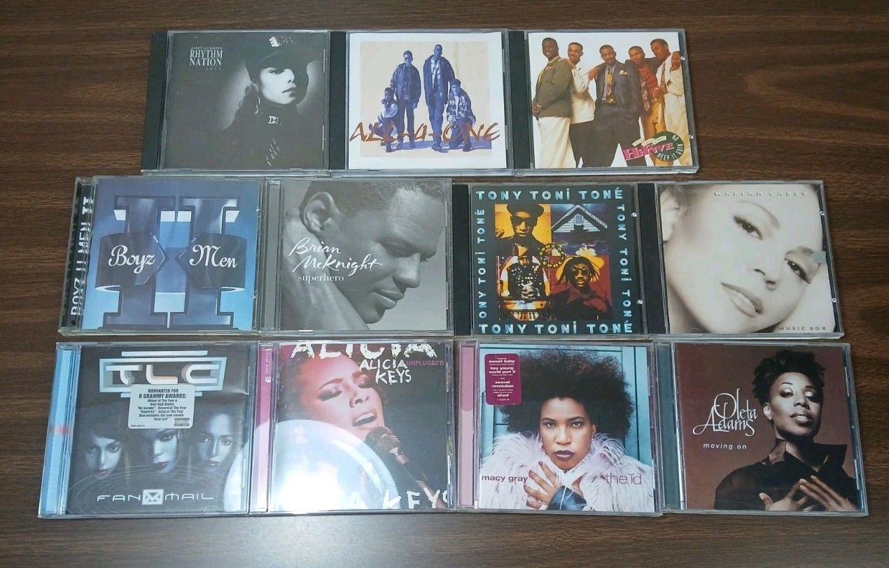 90s R&B CD Lot Boyz II Men Janet Jackson TLC Mariah Tony Toni Tone Lot ...