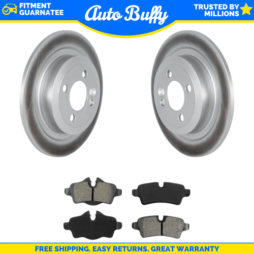 Rear Coated Disc Brake Rotors And Semi-Metallic Pads Kit For Mini ...