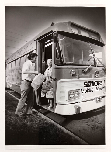 1974 Denver Colorado Mobile Market Grocery Elderly Woman Vintage Press ...