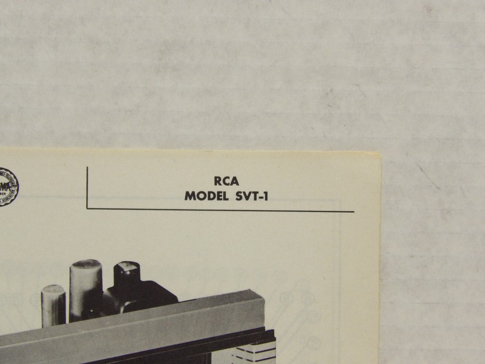 1950s Photofact Service Manual Schematic RCA MODEL SVT-1 092223WT-17 | eBay