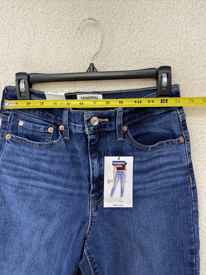 NEW Denizen Levi's Women's Dark Wash Distressed Mom Jeans Size 7 W27 | eBay