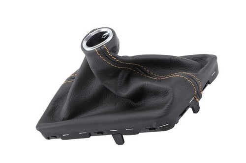 2014-2019 C7 Corvette Black Leather Manual Shift Boot w/ Kalahari ...