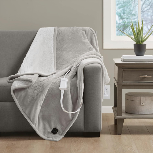 Plush to Reversible Electric Blanket, Built-In Soft Button Controller ...