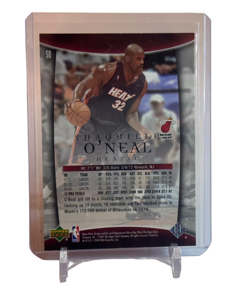 2004-05 Upper Deck Trilogy Miami Heat Basketball Card #50 Shaquille O ...
