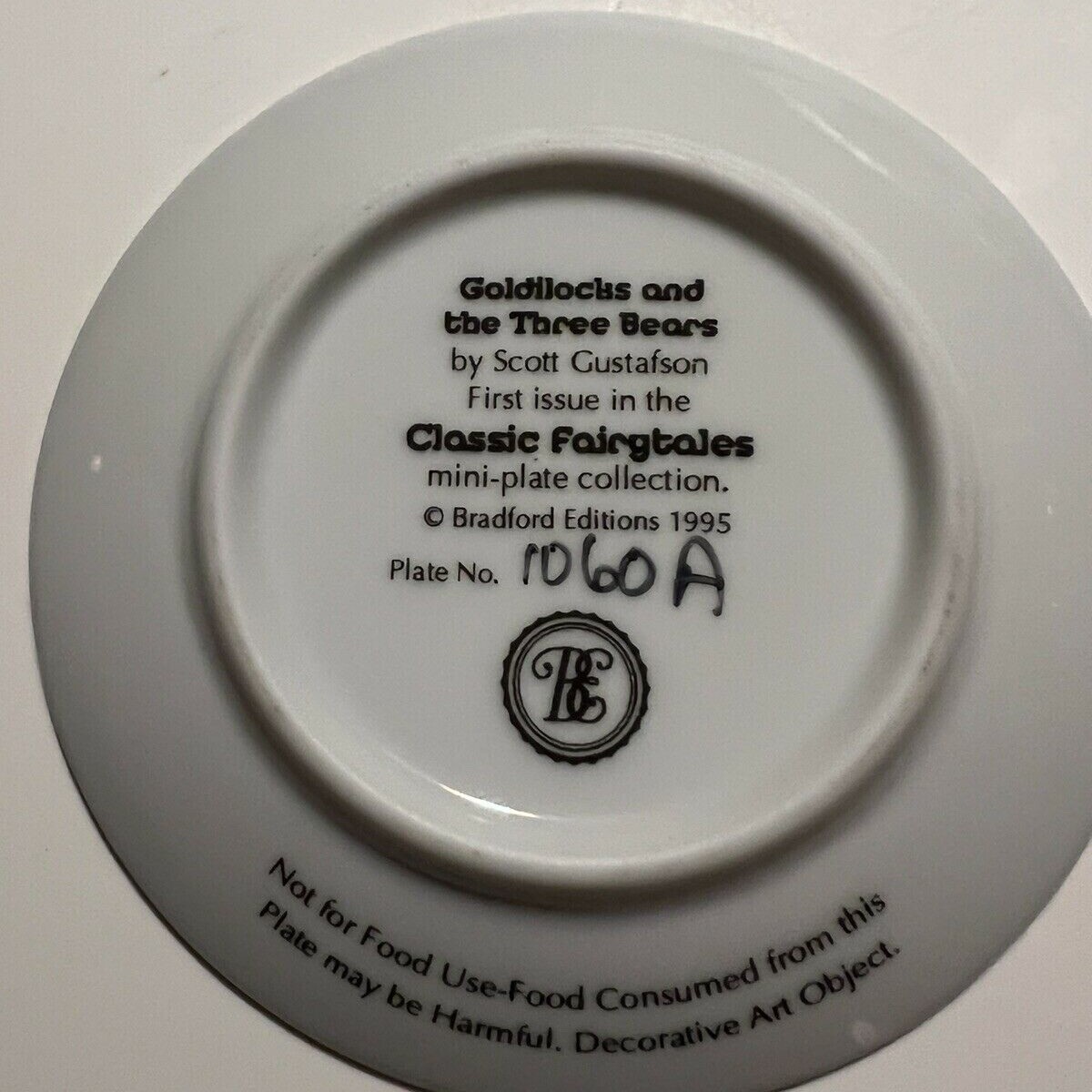 Bradford Exchange Classic Fairy Tails Mini Plate"Goldie Locks & the ...