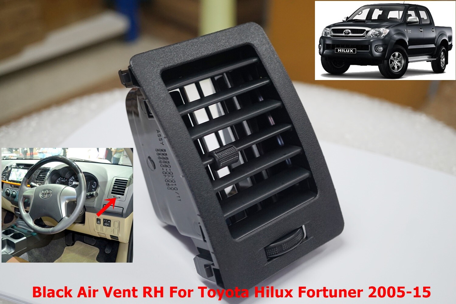RH SIDE AIR VENT BLACK FOR TOYOTA HILUX VIGO FORTUNER 2005-15 | eBay