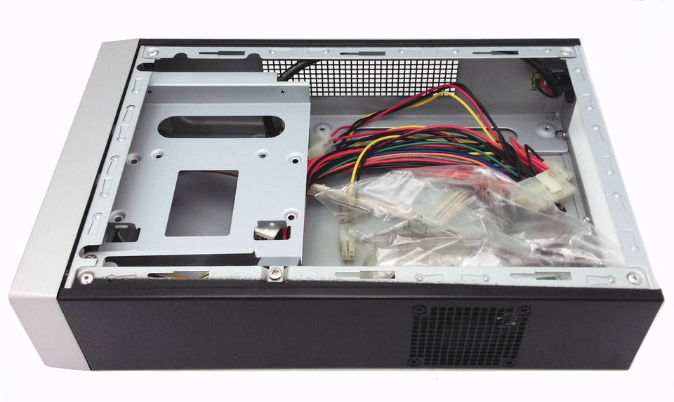 NEW Black Mini ITX PC Case w/ Optical Drive Bay, Fan, Card Reader,DC-to ...