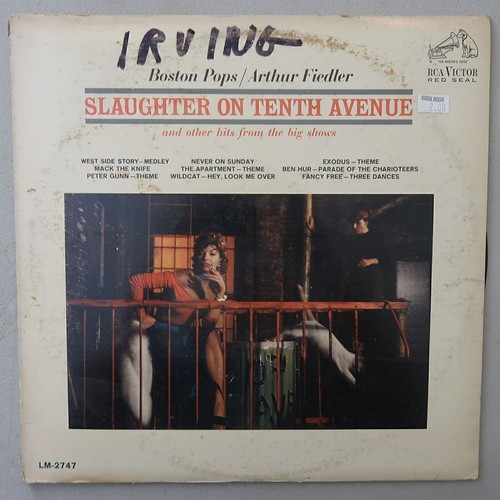 BOSTON POPS/ARTHUR FIEDLER SLAUGHTER ON TENTH AVENUE VINYL LP RCA VG 88 ...