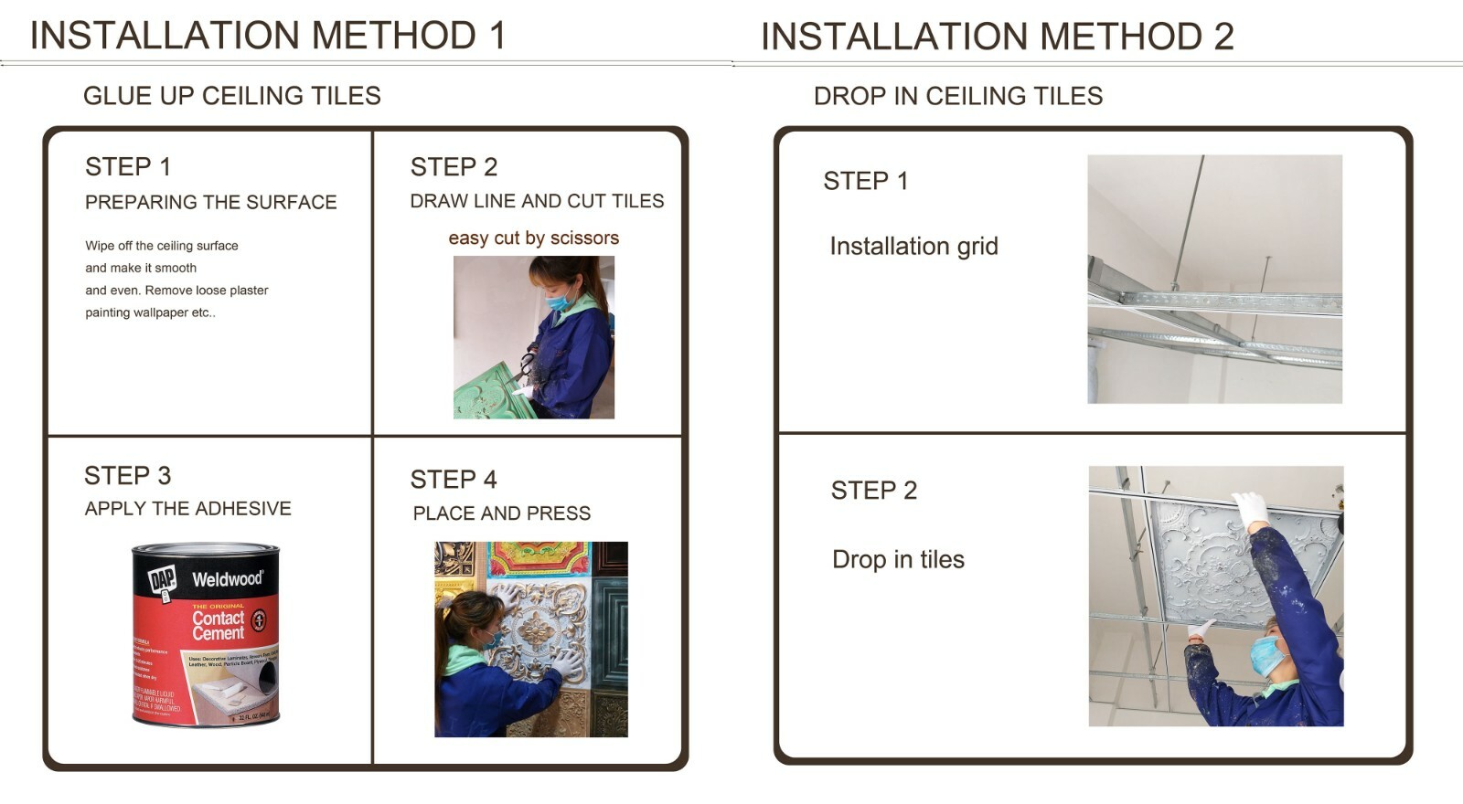 PVC Faux Tin Painting Panel 3D Stereo Wall Panels PL19 Traditional ...