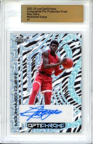 2022 Leaf OptiChrome Proof Mojo Zebra Mouhamed Gueye 1/1 Auto RC | eBay