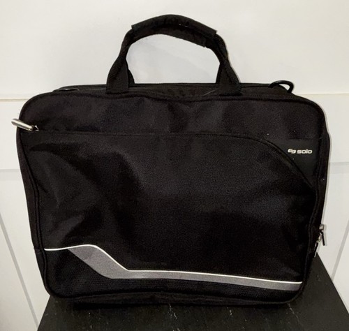 Solo Black Padded Laptop Computer Carrying Case Bag Tote Zippered ...