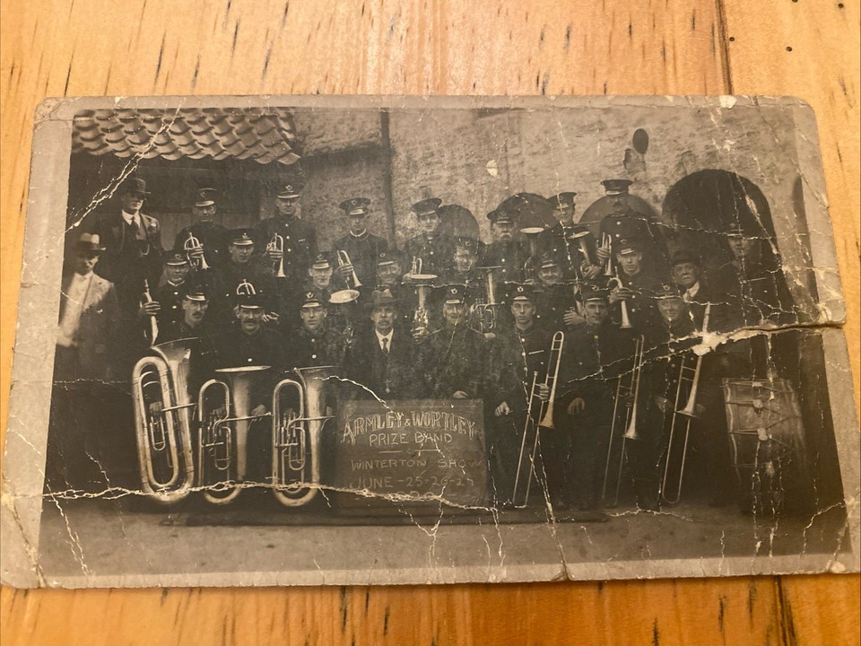 Old postcard Brass Band Armley and Wortley prize band 1927 | eBay UK