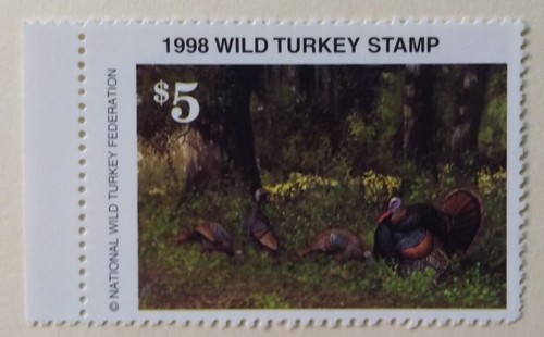 National Wild Turkey Federation Stamp, 1998, sc#NWTF23, Mint, NH, OG, w ...