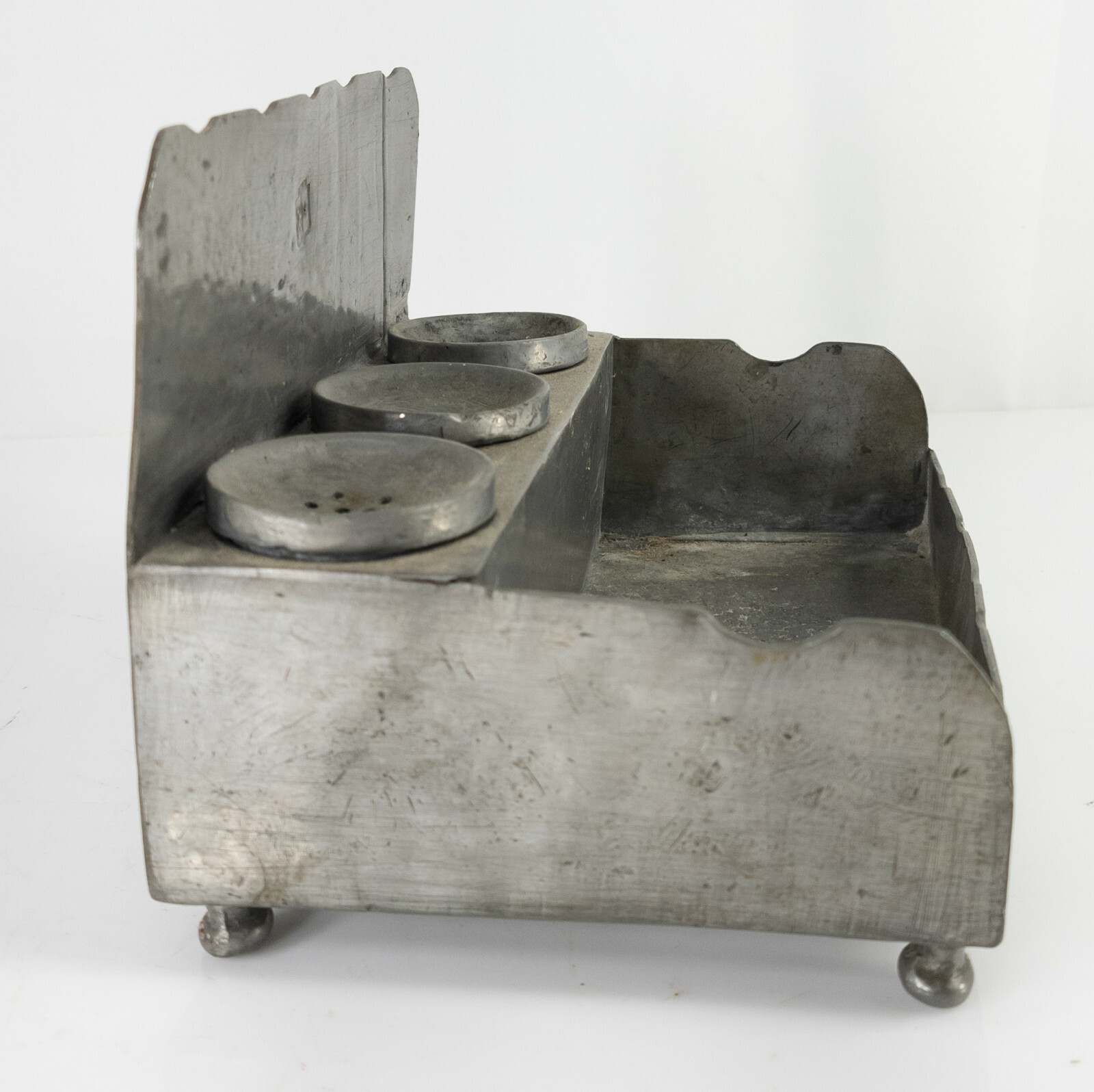 Antique English Hallmarked Pewter Inkstand Standish Deskset | eBay