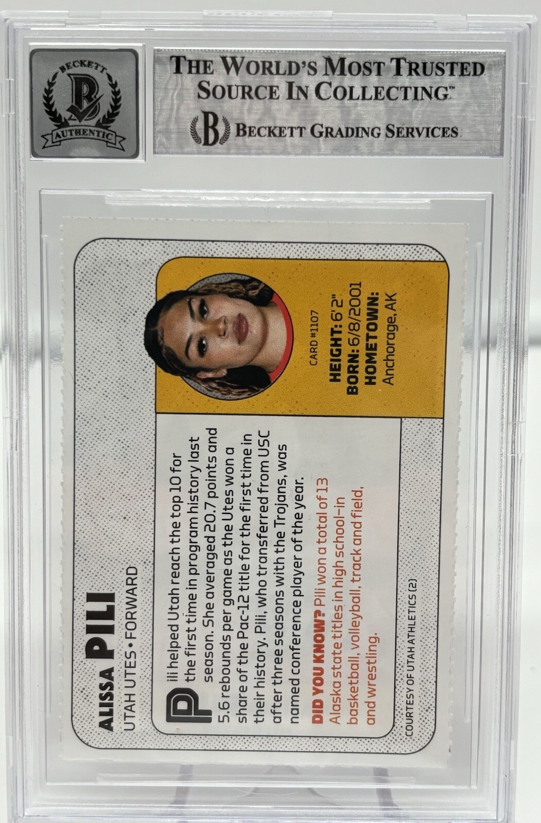 ALISSA PILI Signed 2024 SI for Kids RC BAS Rookie Autograph Grade 10 ...