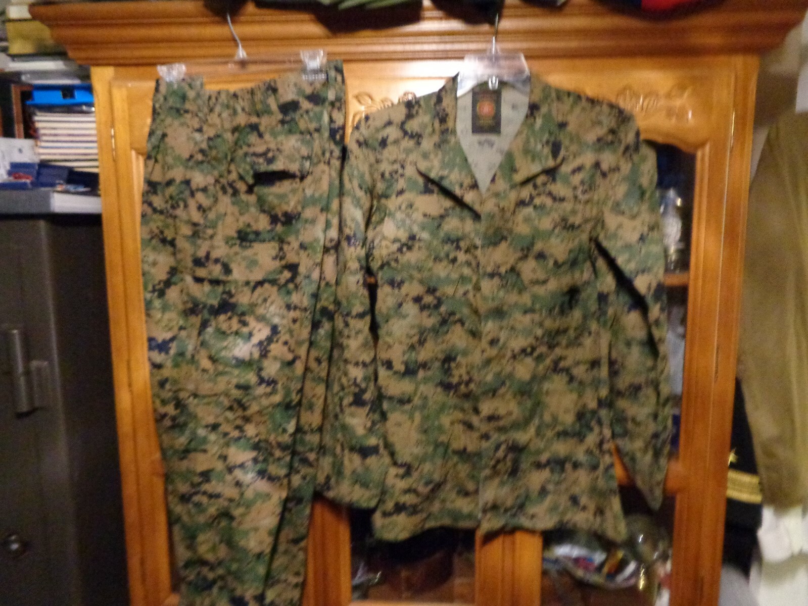 USMC MARPAT Uniform WOODLAND Combat Shirt & Pants in size MEDIUM LONG ...