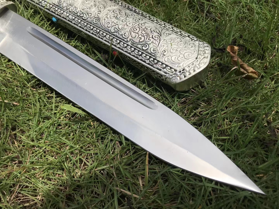 Tibetan Dragon Short Knife Spring Steel Sharp KUNGFU Dao Sword Dagger ...