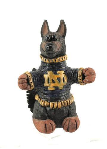 Notre Dame Fighting Irish Redware Doberman Figurine Studio Pottery | eBay