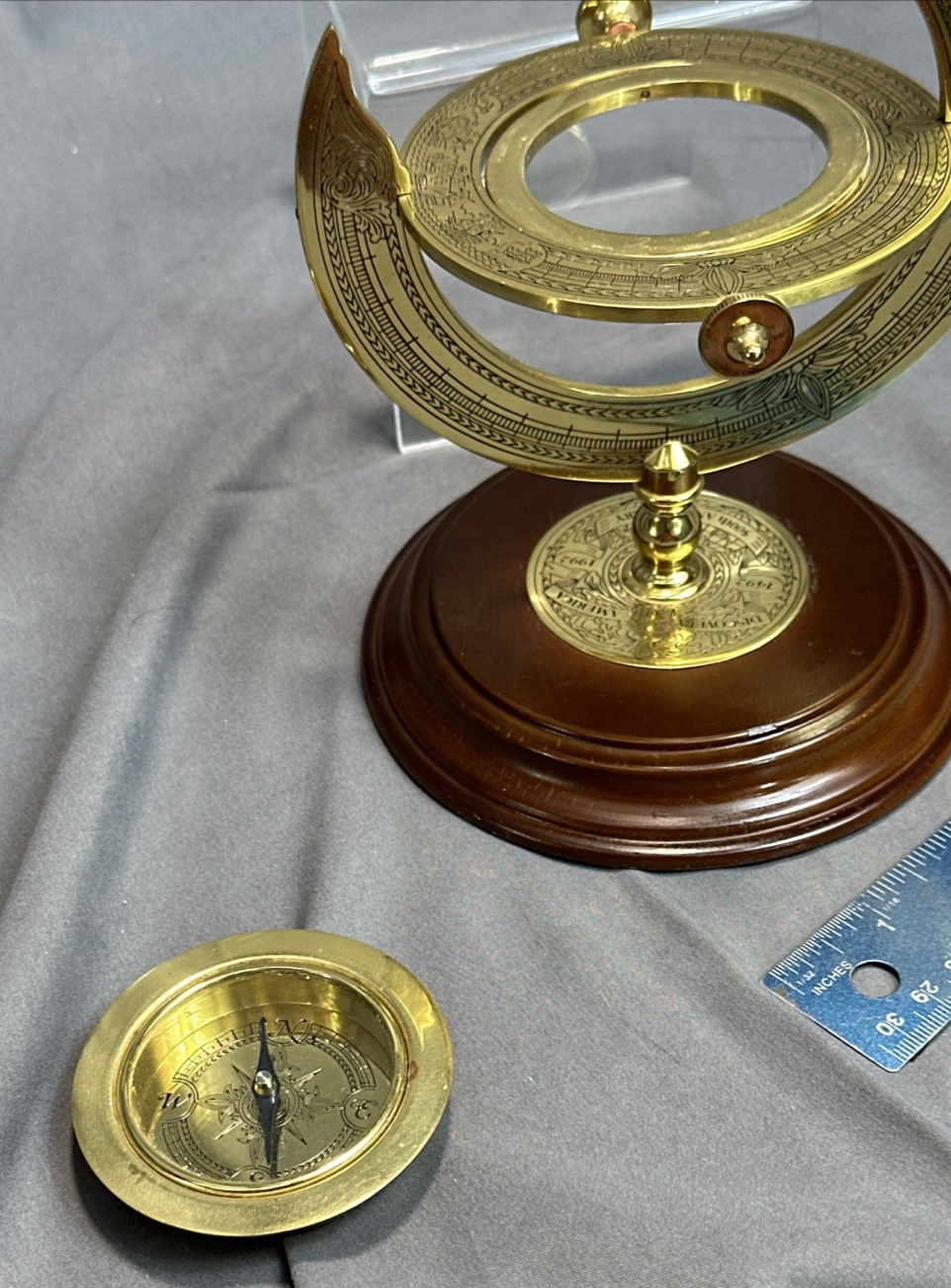 VTG Brass Compass the Discovery of America Commemorative 1492-1992 7.5 ...