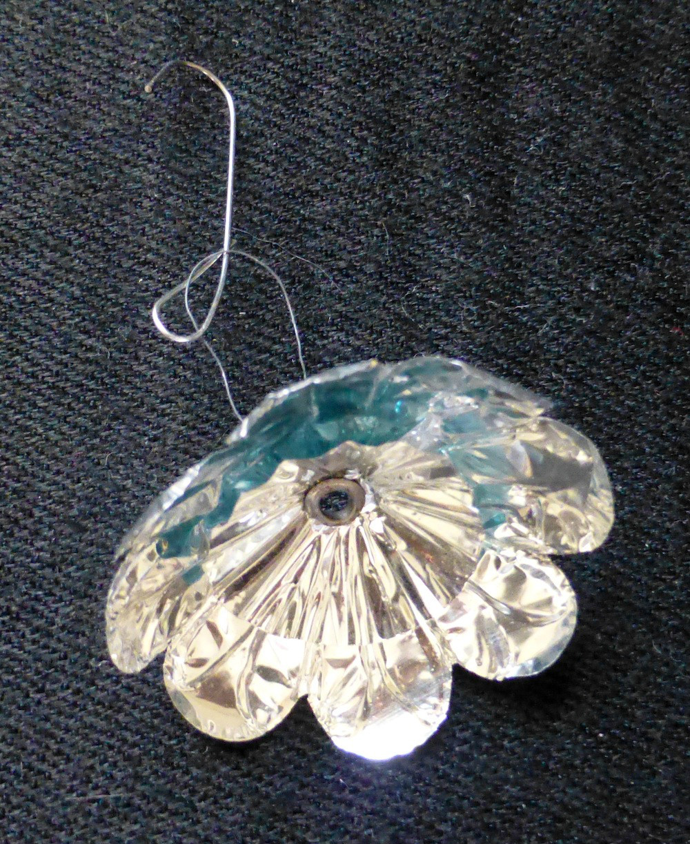 Antique Delicate Silver & Sky Blue Tinfoil Flower Wire Christmas ...