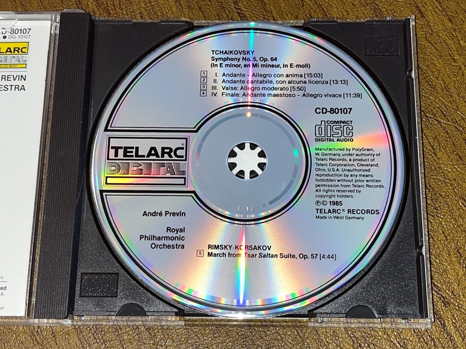 PREVIN-TCHAIKOVSKY:SYMPHONY NO. 5/ORIG TELARC DIGITAL-W.GERMANY FULL ...
