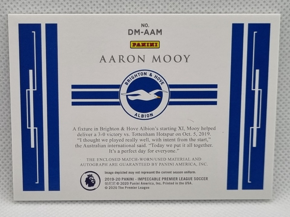 Aaron Mooy Australia Brighton 2019-20 Panini Impeccable Autograph ...