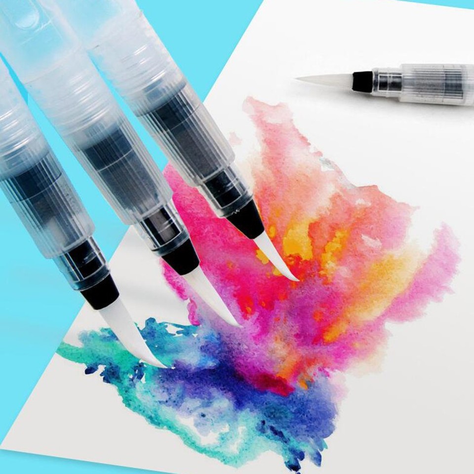 6 Pcs Watercolor Marker Pen Watercolour Brush Pens Waterbrush for Paint ...